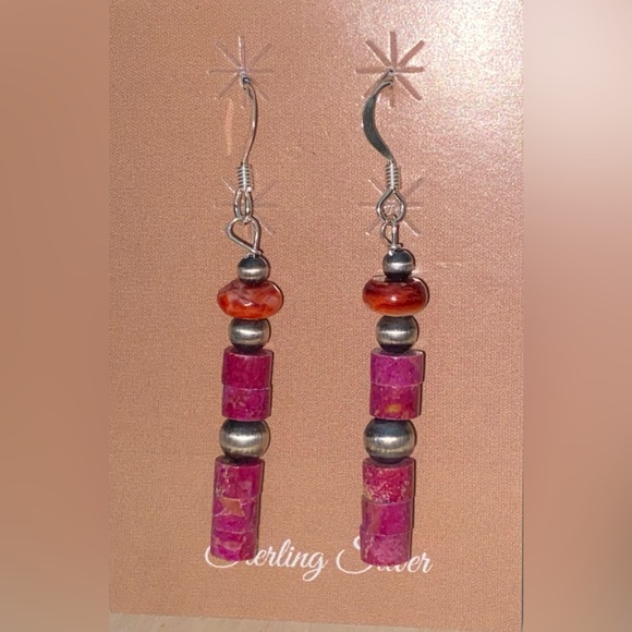 Jewelry | Raw Ruby Orange Conch Shell And Sterling Silver Beaded ...
